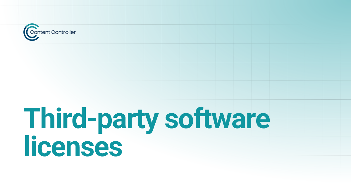 Third-party software licenses | Content Controller User Guide